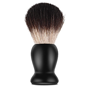 PerPro Matte Black Heavyweight Base Shaving Stand with Shave Soap Bowl and Soft Nylon Shaving Brush with Anti-skid Handle Compatible with Most Safety Razors, Men's Grooming Kit for Gent Mens