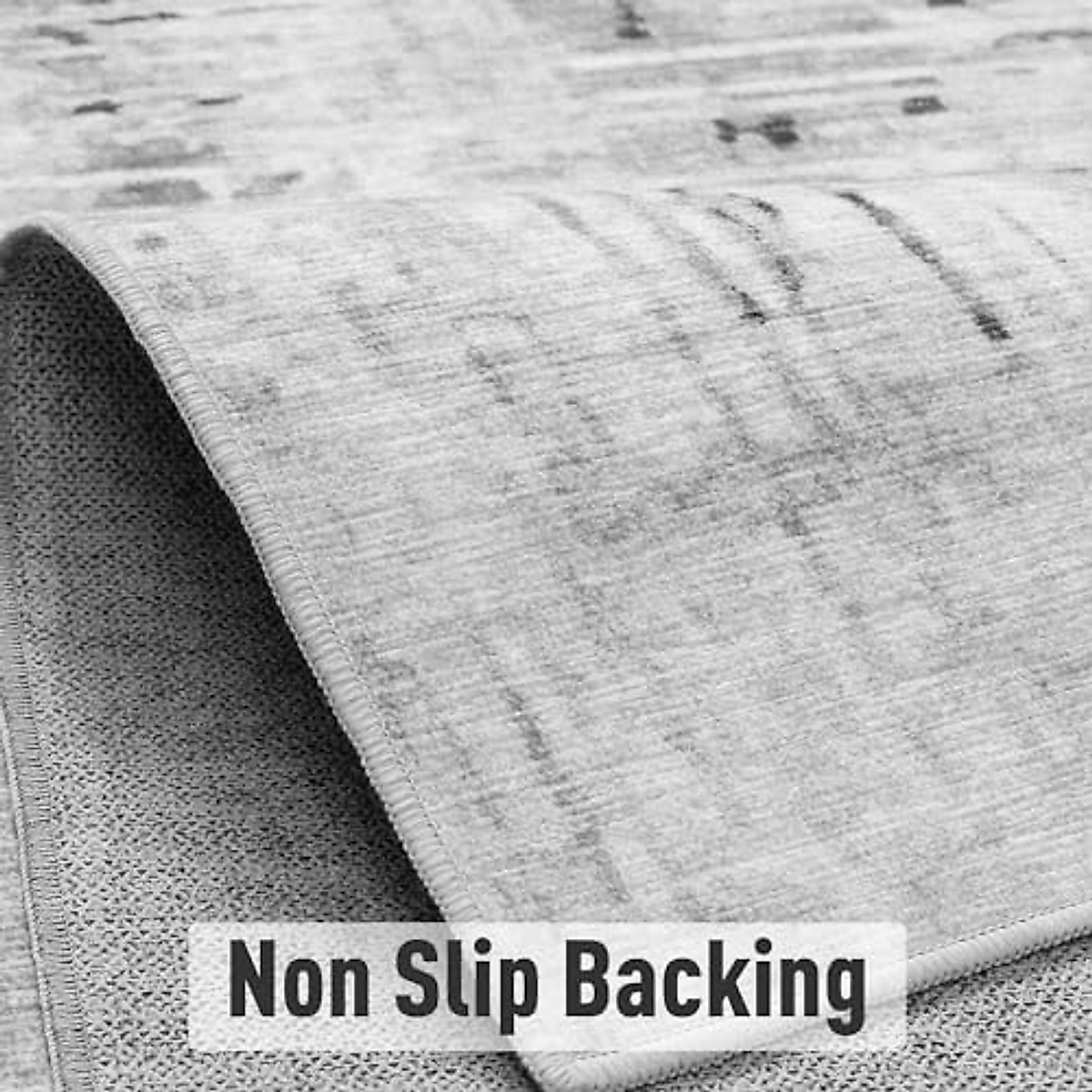 RESARE Modern Abstract Area Rugs 8x10 Distressed Rug Machine Washable, Ideal Home Decor, Gray