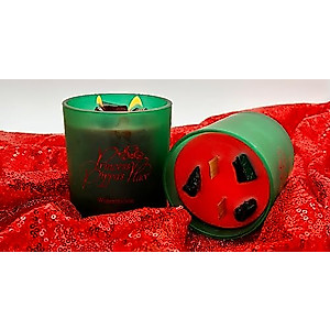 13% Scented Candle Gifts for Women & Men, Non-Toxic Cute Scented Candles with 3 Healing Crystals and 2 Wooden Wicks in Glass Jar, Soy Wax Candle, Aromatherapy Relaxation Candle (Watermelon), Pack-1