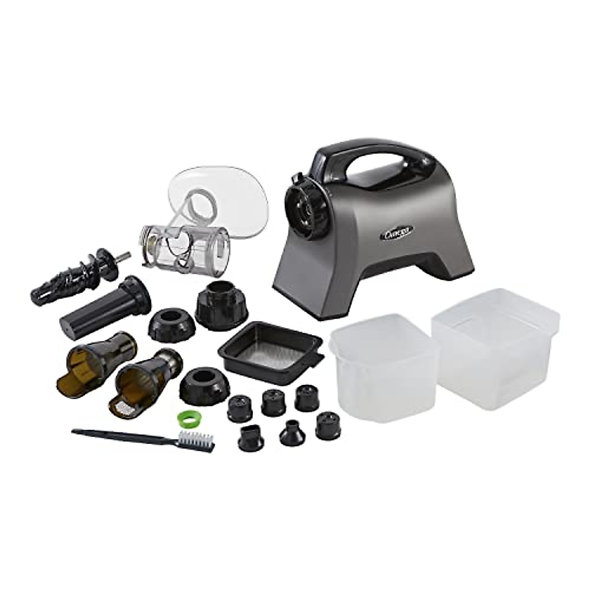 Omega MM1500GY Medical Medium Masticating Juicer, Cold Press Juicer Machine For Celery with Adjustable Dial, 200-Watt, Silver