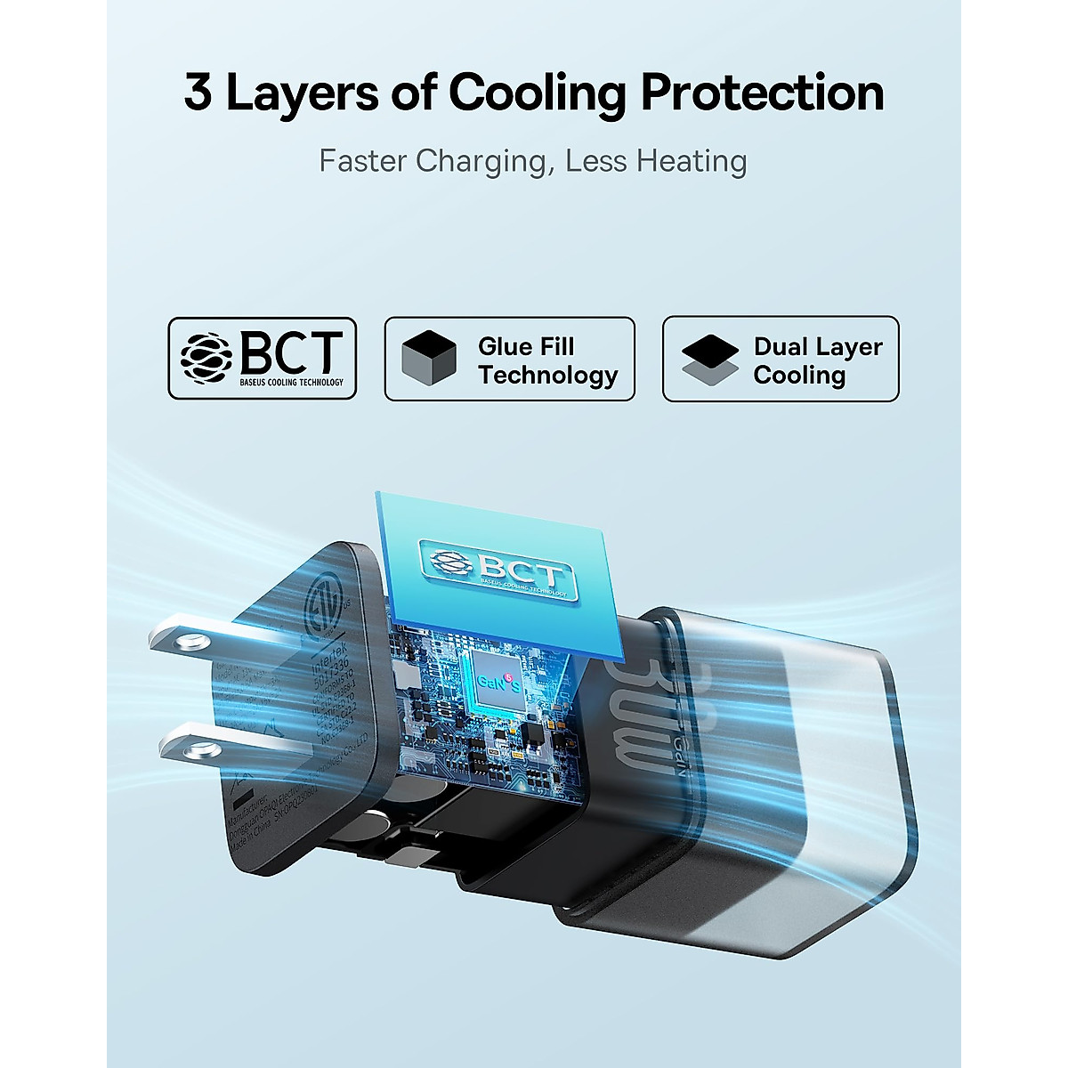 USB C Charger, Baseus USB C Wall Charger 30W PD Charger, GaN Fast Charger Block, USB-C Power Adapter for iPhone 15/14/13/12/11/Pro/Pro Max/XS/XR, Galaxy S23 Ultra, Google Pixel, MacBook, iPad, Black