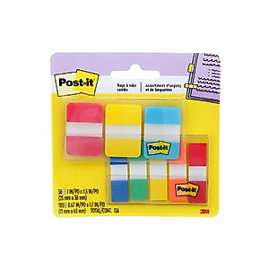 Post-it 7100194200 Flags and Tabs Value Combo, Assorted, Pack of 136