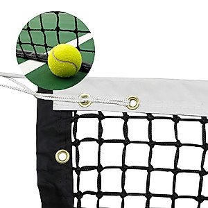 ProGoal Tennis Net 42FT Professional Heavy Duty Nylon Net, Compatible with All Standard Tennis Posts, IncludedIndoor Outdoor Court (Single-Layer Tennis net)