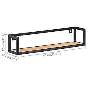 VanTook Floating Shelves Set of 2, 31.5 Inch Easy to Install Wall Mounted Shelves, Industrial Wall Shelves Rustic Wood Shelves for Wall Décor, Storage Shelves for Home Office, Natural