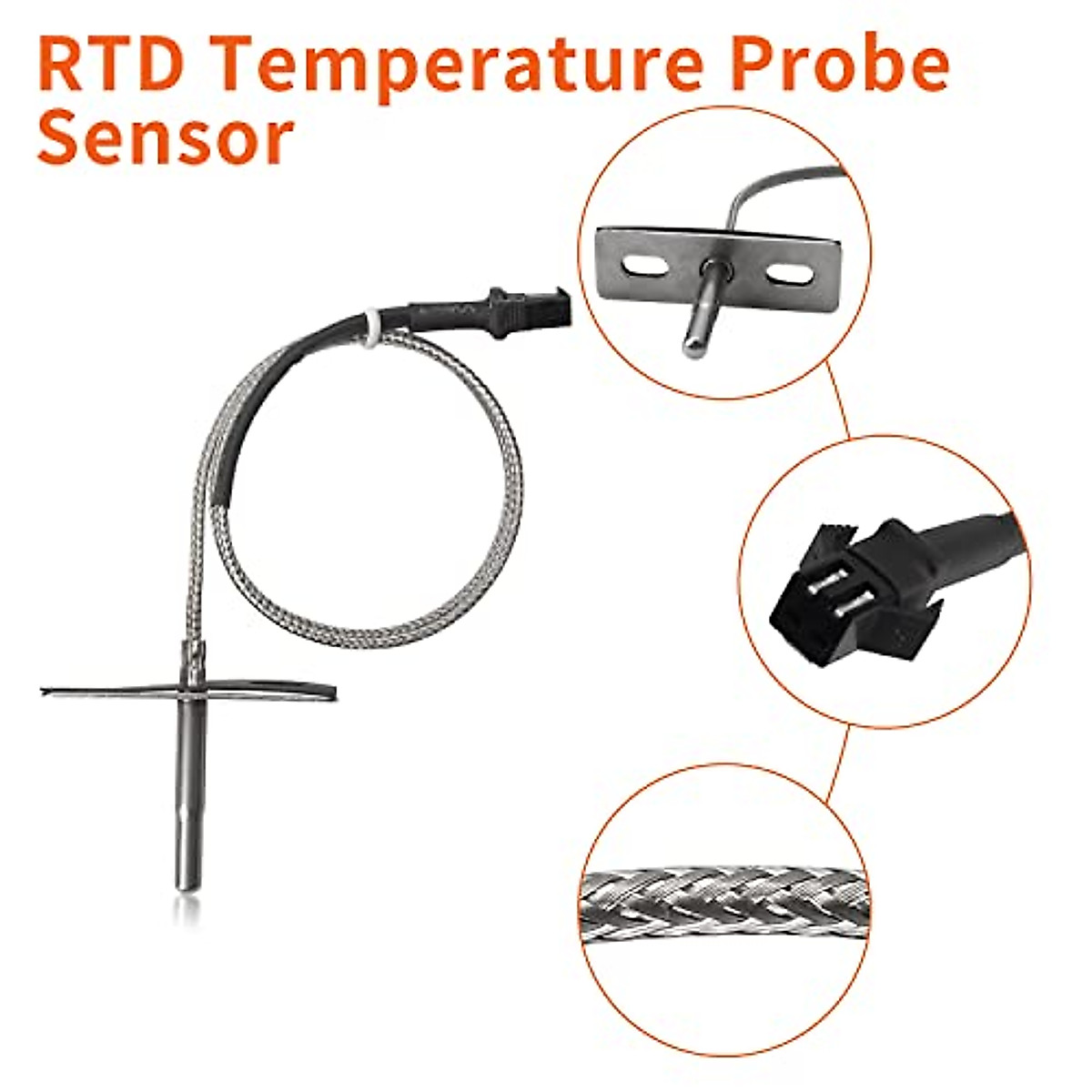 Replacement RTD Temperature Probe Sensor for Pit Boss 3/5/7 Series,Pro Series II 4 Series,Sportsman 7 Series Vertical Smoker RTD Probe