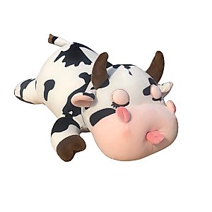 FEEZUSH Cow Plush Pillow, Adorable Cow Stuffed Animal, Stuffed Cow Animals Hugging Pillow for Kids Boys Girls Birthday Xmas Valentine Gift (23.6 inch)