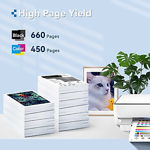 64XL Ink Cartridges Black and Color for HP 64XL Ink Cartridge Combo Pack Replacement for HP 64 Ink fit for Envy Photo 7855 7858 7155 7120 7800 6252 6255 7158 7100 7164 Tango Series Printer (2 Pack)