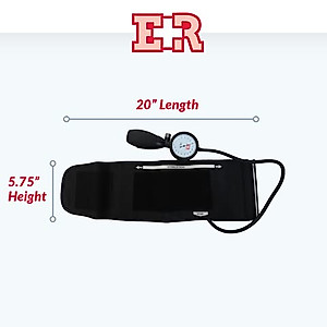 Ever Ready First Aid One Handed Palm Manual Blood Pressure Sphygmomanometer Monitor Reader, 8 ¾” to 16”, Lined Cuff with D-Ring - Large Adult