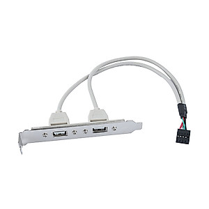 uxcell 2 Ports USB 2.0 Hub to 9 Pin Header Motherboard Rear Panel Expansion Bracket Mainboard Extender Brackets Cable for Desktop PC Computer Case