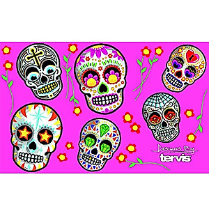 Tervis Sugar Skulls Stainless Steel Tumbler with Clear and Black Hammer Lid 20oz, Silver