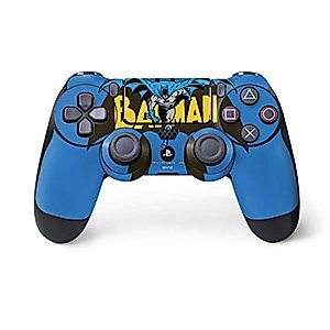 Skinit Decal Gaming Skin for PS4 Pro/Slim Controller - Officially Licensed Warner Bros Batman Vintage Design