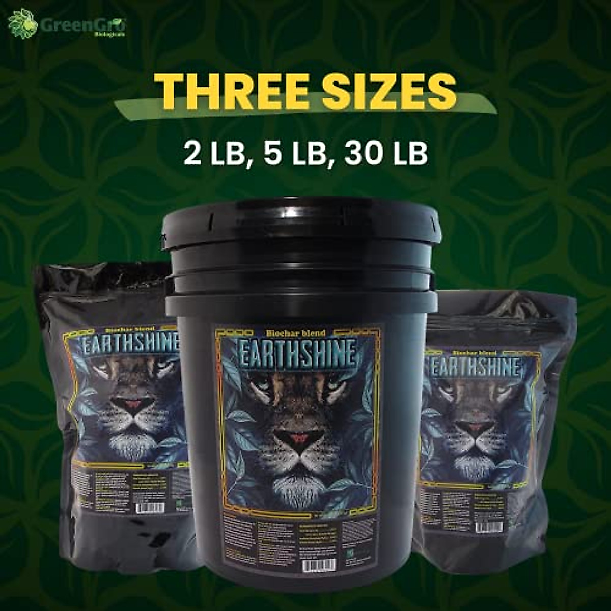 GreenGro Earthshine - Biochar & Humic Acid Blend/Activated Charcoal/Sequesters Carbon/Organic Soil Booster, Top Soil, Plant Food/Compost Tea Accelerator/Derived from Worm Castings / 2lb