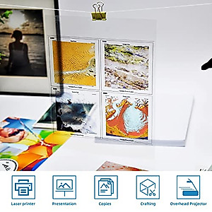 100 Sheets 8.5x11 Laser Transparency Film for Printers