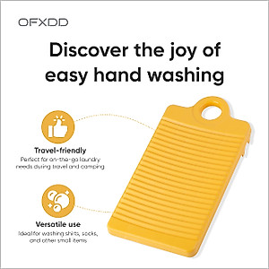 Wash Board for Hand Washing Cloths - Mini Washboard for Laundry Washing Clothes, Antiskid - Plastic Shirts & Socks Washboard for Household, Travel and Camping, 2 Pcs