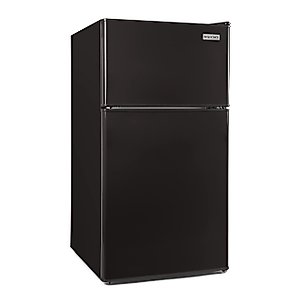 Igloo 3.2 Cu. Ft. Double Door Refrigerator with Freezer, Adjustable Temperature Control Down to 32 Degrees, Removable Glass Shelves, Perfect for Homes, Offices, Dorms, Apartments, Garages, Black