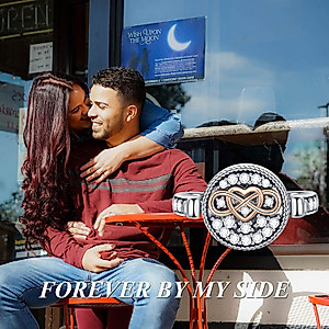 LONAGO Personalized Photo Ring 925 Sterling Silver Heart & Infinity Custom Image Picture Band Ring for Women Mom (6)