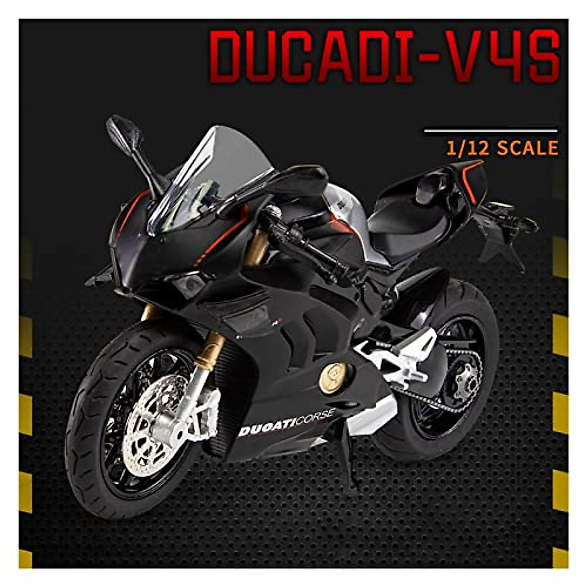 SQFZLL Die Cast Motorcycle Model 1:12 Dukadi V4S Panigale Die-cast Motorcycle Model Model Replica with Sound and Light Birthday Present for Friends