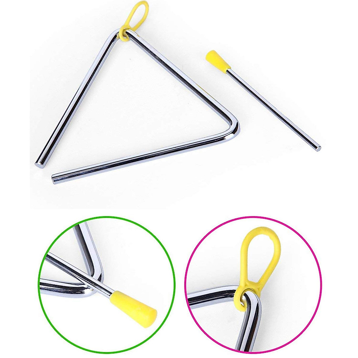 Onwon 5" Music Triangle Children Music Enlightenment Musical Steel Beater with Striker Percussion Instrument Set