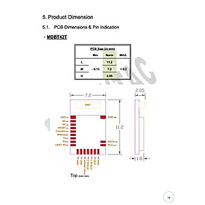 MDBT42T-AT UART/at Command/NUS/SPP Bluetooth Module Nordic nRF52805 Chip Antenna BT5.2 FCC IC CE Telec KC RCM SRRC