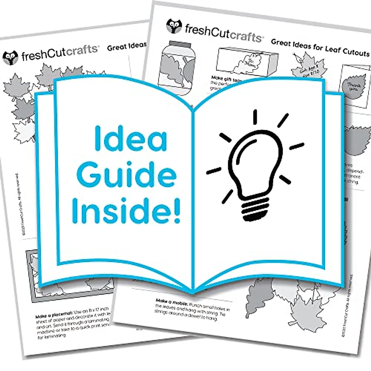 FreshCut Crafts | 120 Pieces Spring Leaf Paper Cutouts with IDEA GUIDE, 2-Sided US Made Card Stock Punch Out Maple Oak Birch Leaves for Bulletin Boards, Classroom Decor, and Posters