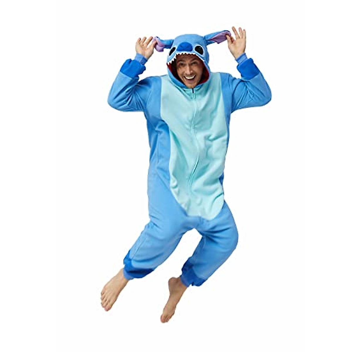Kigrucme Unisex Adult Cartoon Onesie Pajamasr One Piece Stitch Animal Costume Halloween Cosplay Homewear Anime Costume(stitch,s)