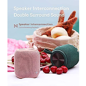 FIGMASU Bluetooth Speakers Portable Wireless Waterproof IPX7 Bluetooth 5.0 Dual Pairing Mini Shower Speaker, 24H Playtime Stereo Surround Sound, for Outdoor Travel, Pool