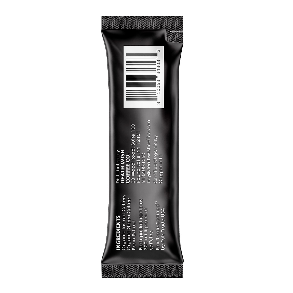 Death Wish Coffee Instant Coffee Dark Roast, 8 Single Serve Packets, Extra Kick of Caffeine, Bold & Intense Blend of Arabica & Robusta Beans, USDA Organic Powder, 300mg of Caffeine for Day Lift