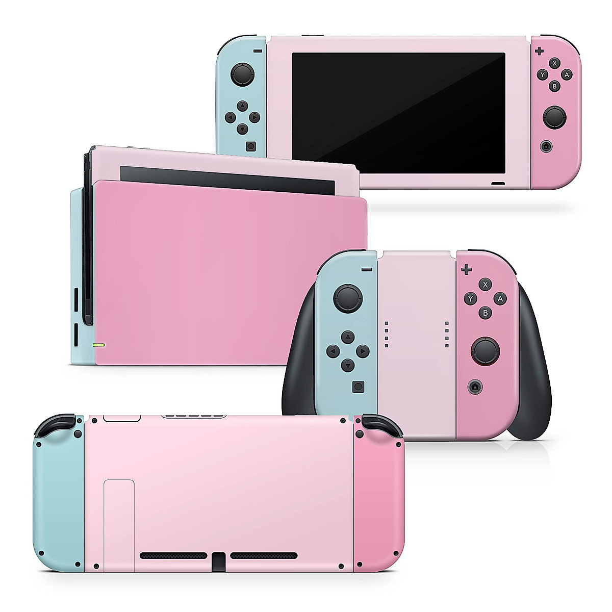 Tacky Design Pastel Pink Classic Skin Compatible with Nintendo Switch Skin Wrap Cover, Colorwave Blocking Skin for Nintendo Switch Stickers, Premium Vinyl 3M Full Wrap Decal.