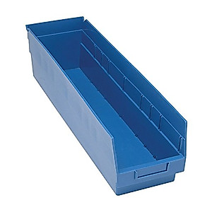 Quantum Storage Systems Store More 6" Shelf Bin 23-5/8" x 6-5/8" x 6" Blue-8 Pack