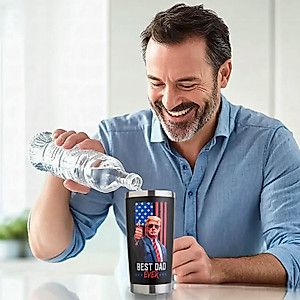 Winzsox Fathers Day Gift from Daughter, Gifts for Dad from Son - Dad Birthday Gift Ideas, Best Dad Ever Gifts, Good Christmas Presents for Dads - 20oz Trump Coffee Cup Mug Tumbler