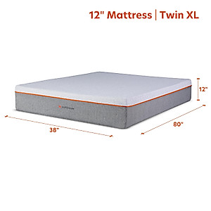 Craft & Trade 12-Inch Artistry Collection Hybrid Mattress, Bed-in-a-Box, CopperGel Cooling, Supportive Steel Coils, CertiPUR-US Certified, Twin XL, 100 Night Trial