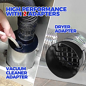 Holikme Dryer Vent Cleaner Kit 32 Feet Dryer Cleaning Tools, Include Dryer Vent Brush, Omnidirectional Blue Dryer Lint Vacuum Attachment, Dryer Lint Trap Brush, Vacuum & Dryer Adapters
