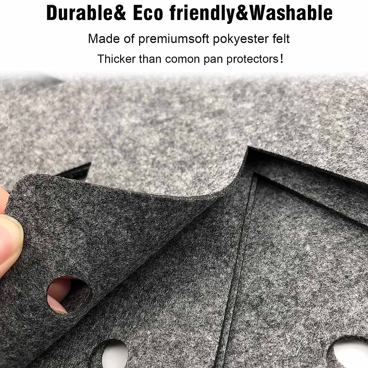 Pot and Pan Protectors, Set of 12 and 3 Different Size, Pot Dividers Pad to Prevent Scratching, Pans Separator and Protect Surfaces of Your Cookware (Grey)