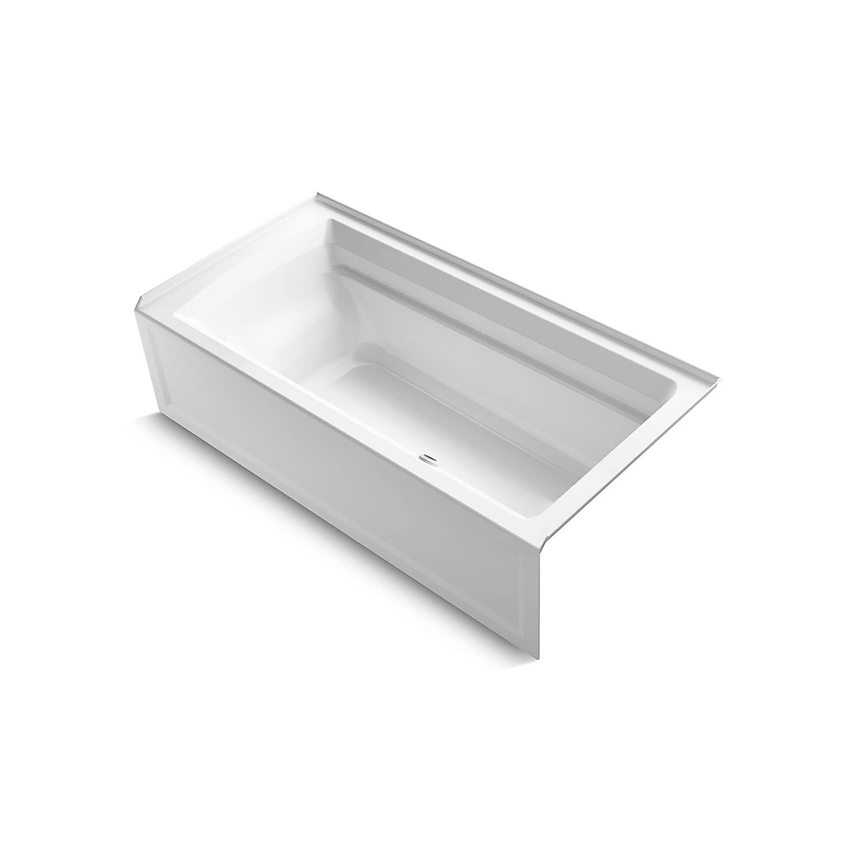 KOHLER K-1125-RA-0 Archer 72-Inch x 36-Inch Alcove Bath with integral apron and right hand drain, White