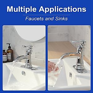 Greenspring 6 Inch Bathroom Vessel Vanity Sink Faucet 4" Hole Cover Deck Plate Escutcheon Chrome