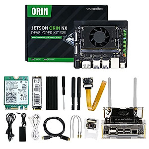 Yahboom Jetson Orin NX Development Kit with 19 V DC Power Supply IMX219-77 Camera M.2-Key E Networking Module AI Edge Computing (Orin NX 8GB Camera Advanced Kit)