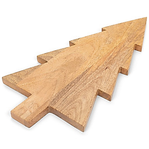 Mary Square Natural Brown Christmas Tree 15 x 7.5 Mango Wood Christmas Cheese Cutting Board