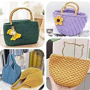 200g Blue Gray Crochet Yarn Basket Crochet Bag Fabric Yarn Cotton Cloth T-Shirt Yarn Ribbon Yarn