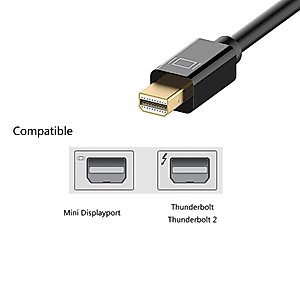 Anbear Mini Displayport to HDMI Adapter Thunderbolt to HDMI Cable, Gold-Plated Display Port to HDMI Adapter Compatible with MacBook Pro, MacBook Air, Mac Mini, Microsoft Surface Pro