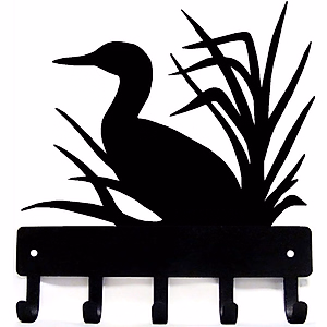 The Metal Peddler Loon Key Rack Hanger - Small 6 inch wide - Made in USA; Wall Mount