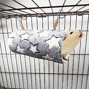 AZVNMT Mouse cage Accessory, Hanging Climbing Tunnel, Hamster, Guinea Pig, Ferret, Squirrel, Warm Winter Hiding Place, Hammock Plush Toy