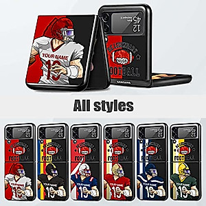 Custom Football Team Jersey Names & Numbers Phone Cases Trendy Design for Boy Men Be Legendry Cover Applicable to Samsung Galaxy Z Flip 3 4 (Kansas City)