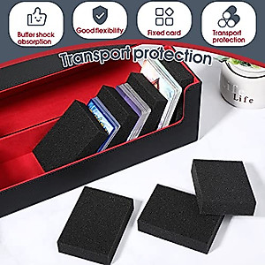 Card Dividers for Storage Boxes Trading Box Dividers Multifunction Card Sponge Shock Absorbing Sponge Suitable for Almost All Boxes to Fill Extra Space for Card Security, Black (40 Pcs)