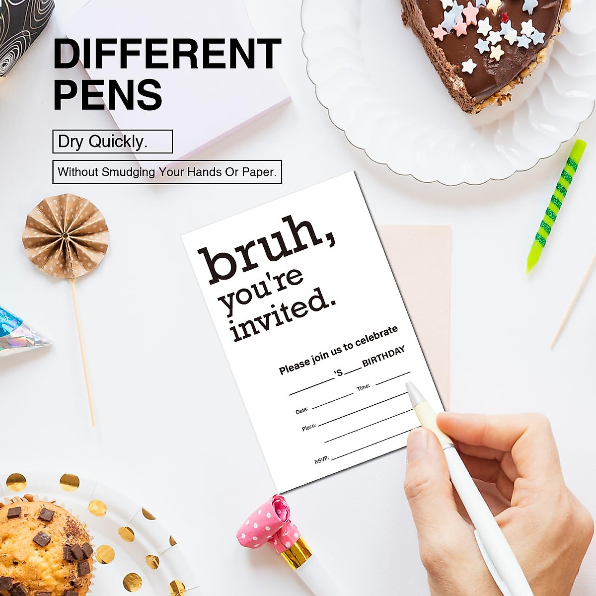 Soiceu Teen Boy Birthday Invitations with Envelopes Set of 20 You're Invited Birthday Party Invites Fill in Blank