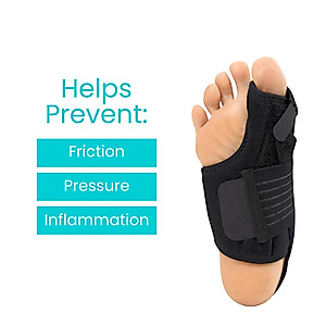 Vive Bunion Corrector for Women & Men Big Toe - Toe Separator Non-Surgical Hallux Valgus Correction, Hammer Toe Straightener Bunion Relief - Big Toe Brace Splint - Day Night Support 2 Pcs (Black)