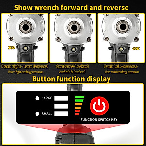 Jadeshay 21V Cordless Impact Wrench with Brushless Motor, Rechargeable Electric Screwdriver, Includes Fast Charger & LED Light, US Plug, Black