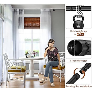 Higswor Blackout Curtain Rod : Industrial Curtain Rods 2 Pack Wrap Around Curtain Rods for Windows 28 to 48 inch Rustic Outdoor Curtain Rod for Bedroom Patio Farmhouse Matte Black Curtain Rod