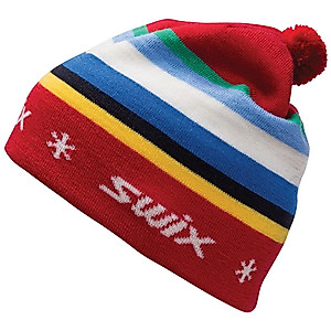 Swix Women's Gunde Skiing Hiking Leisure Daily Retro Style Wool Beanie Hat, Red