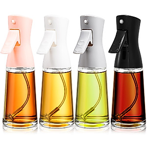 Lallisa 4 Pcs Oil Sprayer for Cooking 180 ml Glass Olive Mister Oil Dispenser Bottle for Kitchen Vinegar Spritzer for Air Fryer Gadgets Making Baking Frying Bbq Salad Accessories