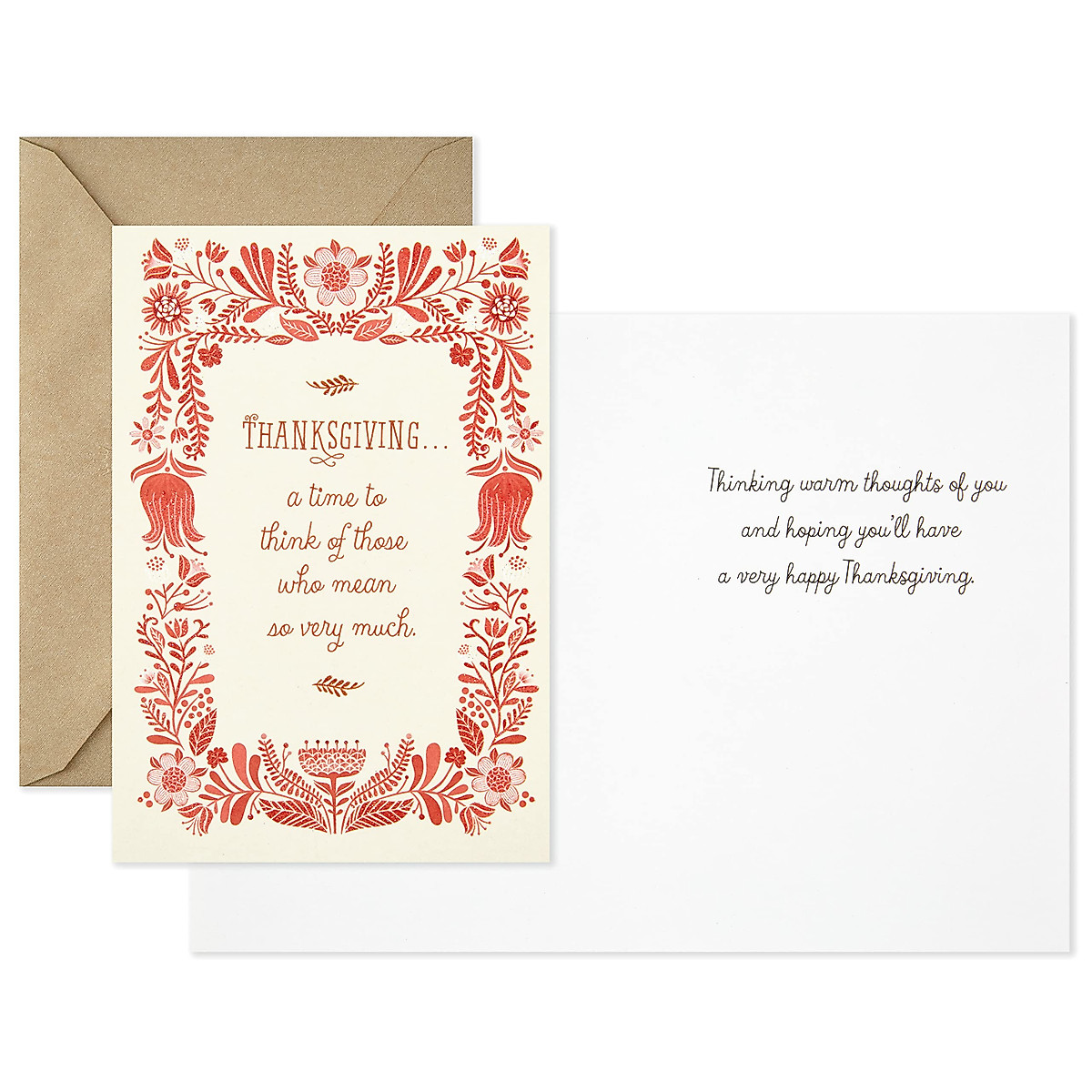 Hallmark Pack of Thanksgiving Cards, Close in Thought and Heart (10 Cards with Envelopes)